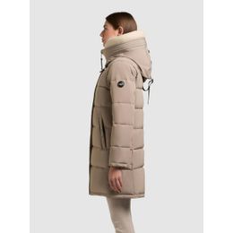 Khujo Damen Steppmantel "Kelsi", beige, Basic, Gr. M, Obermaterial: 85% Polyester, 15% Baumwolle. Innenfutter: 100% Nylon. Wattierung: 100%