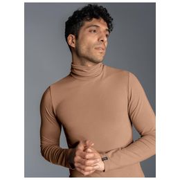 TRIGEMA Herren Rollkragenshirt "TRIGEMA Rollkragen-Shirt aus elastischer Viskose", braun, Basic, Gr. M, Single Jersey, 94% Viskose, 6% Elastan, Shirts