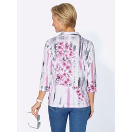 Classic Basics Damen Poloshirt "Shirt", lila, Gr. 48, gebl&uuml;mt, gemustert, mehrfarbig, 100% Baumwolle, Shirts