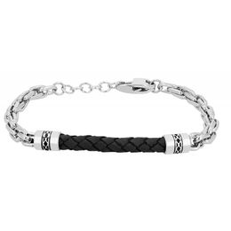 Adelia´s ADELIA ́S Damen Edelstahlarmband "Neuheit 2025 - Herren Armband aus Edelstahl", 21, Edelstahlsilber schwarz, Edelstahl, Armbänder