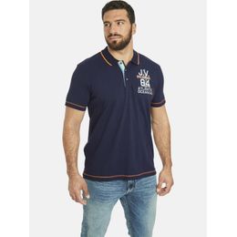 Jan Vanderstorm Herren Poloshirt "Poloshirt UFFE", blau, Casual, Gr. L, Obermaterial: 100% Baumwolle CO., Shirts, mit sportlichem Aufdruck