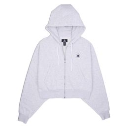 Converse Damen Sweatjacke "WOMEN'S Converse RETRO FULL-ZIP HOODIE", grau, Gr. XXL, meliert, Sweatware, Obermaterial: 80% Baumwolle, 20% Polyester,