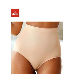 Petite Fleur Damen Shapingslip, Gr. L, braun, Microfaser, Obermaterial: 88% Polyamid, 12% Elasthan, Unterhosen, SEAMLESS im Doppelpack