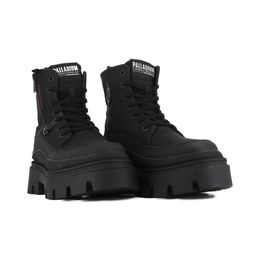 Palladium Damen Schn&uuml;rboots "PALLASQUAD ZIP TX", Gr. 38schwarz, Synthetik, Schuhe, Chunky Boots, Schn&uuml;rstiefel mit Plateausohle aus Canvas