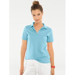 Heine Damen Poloshirt "Poloshirt", blau, Gr. 36, unifarben, 95% Baumwolle, 5% Elasthan, Shirts