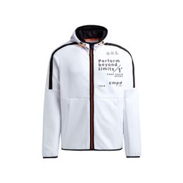 CAMP DAVID Herren Kapuzensweatjacke, wei&szlig;, Gr. XXXL, bedruckt, Material: 70% Baumwolle, 30% Polyester, Sweatjacken, mit elastischen Saumabschl&uuml;ssen
