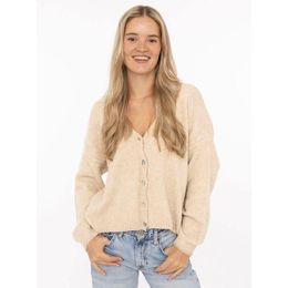 Zwillingsherz Damen Strickjacke ""Kn&ouml;pfe""beige, Gr. S, Strick, Obermaterial: 67% Polyester, 26% Polyacryl, 7% Wolle, Strickjacken, kuschelig, mit