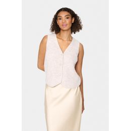 Saint Tropez Damen Strickweste "XenyaSZ Vest"crystal gray melange, Gr. XXL, meliert, Strick, Obermaterial: 100% Polyester, Westen