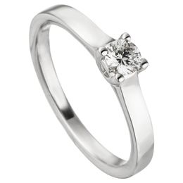 Jobo Damen Diamantring "Ring Wei&szlig;goldring Solit&auml;r", 58, SI = kleine Einschl&uuml;sse, Diamanten Wei&szlig;gold 585wei&szlig;gold 585, Diamanten, Wei&szlig;gold 585,