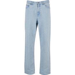 Karl Kani Damen Bequeme Jeans "Karl Kani OG Baggy Five Pocket Flames Denim"bleached blau, Gr. 30, 100% Baumwolle, Jeans