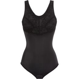 bonprix Damen Shaping-Body, Gr. 44, schwarz, Obermaterial: 80% Polyamid, 20% Elasthan. Futter: 88% Polyamid, 12% Elasthan. Spitze: 90% Polyamid, 10%