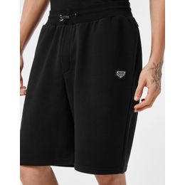 Philipp Plein Herren Shorts "Sportshorts", schwarz, Gr. XL, Obermaterial: 88% Baumwolle, 12% Polyester, Hosen