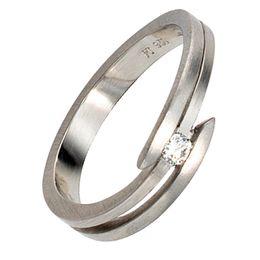 Jobo Damen Diamantring "Platinring", 54, SI = kleine Einschl&uuml;sse, Diamanten Platin 950platin 950, Diamanten, Platin 950, Fingerringe, 950 Platin matt