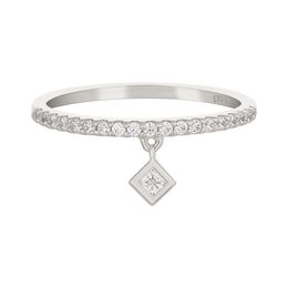 CAI CA&Iuml; Damen Fingerring "925 Sterling Silber rhodiniert Anh&auml;nger Raute Zirkonia", 056 (17,8), Silber 925 (Sterlingsilber), wei&szlig;, Silber 925