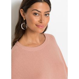 bonprix Damen Longpullover, rosa, Gr. 44, Obermaterial: 50% Viskose, 26% Polyamid, 24% Polyester, Pullover, Long-Pullover aus Viskose-Mix