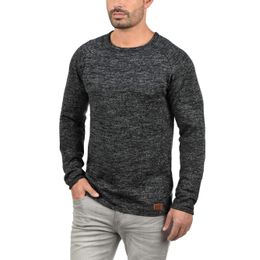 Blend Herren Strickpullover "BHDan", schwarz, Gr. M, meliert, Feinstrick, 50% Baumwolle, 50% Polyacryl, Pullover, Stilvoller Strickpullover mit