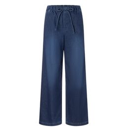 MAC Damen Weite Jeans "WIDE EASY"schwarz cobalt blau used, Gr. 46, unifarben, Denim/Jeans, Obermaterial: 68% Baumwolle, 28% Polyester, 4% Elasthan,