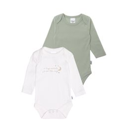 Liliput Jungen Body "a tiny mitacle is on the way", Gr. 44, gr&uuml;n, 100% Baumwolle, bedruckt, Bodys, 2er-Pack mit Druckkn&ouml;pfen im Schritt