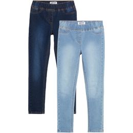 bonprix Kinder Jeansjeggings, blau, Gr. 146, Obermaterial: 82% Baumwolle, 17% Polyester, 1% Elasthan, Jeans