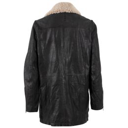 Mauritius Damen Ledermantel "MWUdita OS", schwarz, Gr. XXL, unifarben, Fellimitat: 100% Polyester. Obermaterial: 100% Schafsleder. Futter: 100%