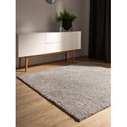 benuta Basic Soho Hellgrau 160x160 cm - Moderner Kurzflor-Teppich f&uuml;r Wohnzimmer