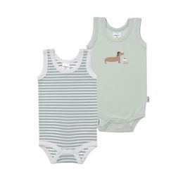 Liliput M&auml;dchen Body "Dackel", Gr. 62, gr&uuml;n, 95% Baumwolle, 5% Polyester, bedruckt, Bodys, 2er-Pack mit bequemem Rundhalsausschnitt