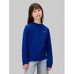 M&auml;dchen Sweatshirt "CHEST INST. LOGO REGULAR CN"bold blau, Gr. 12, Calvin Klein Jeans, unifarben, Sweatware, Obermaterial: 100% Baumwolle,