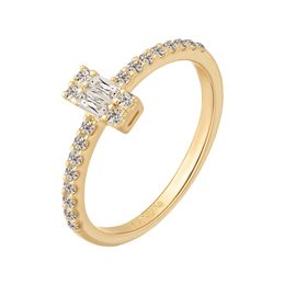 CAI CA&Iuml; Damen Fingerring "925 Sterling Silber gelb vergoldet mit Zirkonia", 052 (16,6), Silber 925 (Sterlingsilber), gelb, Silber 925 (Sterlingsilber),