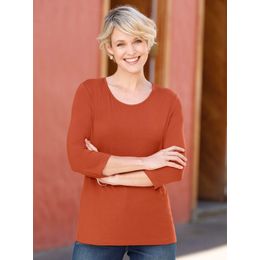 Classic Basics Damen 3/4-Arm-Shirt "3/4-Arm-Shirt", rot, Gr. 38, unifarben, 95% Viskose, 5% Elasthan, Shirts