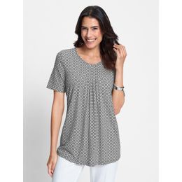 Inspirationen Damen Tunikashirt "Tunikashirt", grau, Gr. 38, bedruckt, gemustert, mehrfarbig, 95% Viskose, 5% Elasthan, Shirts