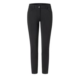 Stoffhose MAC "SLIM", Damen, Gr. 34, L&auml;nge 28, schwarz, Jersey, Obermaterial: 63% Viskose, 33% Polyamid, 4% Elasthan, unifarben, slim fit kn&ouml;chellang, Hosen Stoffhose, Sommerhose im Five-Pocket Style