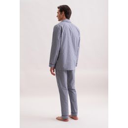 Seidensticker Herren Schlafhose, Gr. 48, blau, 100% Baumwolle, gestreift, Hosen