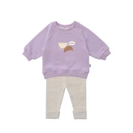 Liliput M&auml;dchen Sweatanzug "Croissant Bonjour", lila, Gr. 74, bedruckt, 80% Baumwolle, 20% Polyester, Sportanz&uuml;ge, bestehend aus Leggings und
