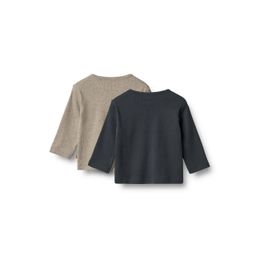Wheat Jungen Longsleeve "Wheat 2 Rib T-Shirt L/S Milo", beige, Gr. 92, unifarben, 95% Baumwolle, 5% Elasthan, Shirts