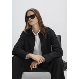 Mavi Damen Langarmbluse "LONG SLEEVE WOVEN SHIRT", schwarz, Gr. XL, unifarben, 96% Polyester, 4% Elasthan, Blusen, Jackenshirt