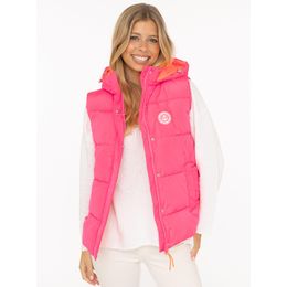 Zwillingsherz Damen Steppweste ""Strandglück""neon pink, Gr. L, Obermaterial: 100% Polyester, Westen