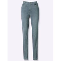 Inspirationen Damen Bequeme Jeans, blau, Gr. 22, unifarben, 50% Baumwolle, 40% Lyocell, 7% Elastomultiester, 3% Elasthan, Jeans