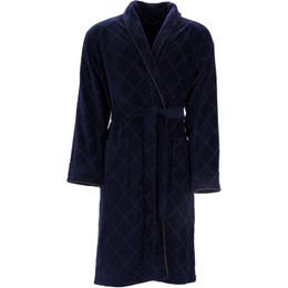 Herrenbademantel Vossen, L:120cm, blau, Webvelours, Hausm&auml;ntel, "Barron, ideal f&uuml;r Sauna & Spa, Hotelbademantel, Morgenmantel", mit Schalkragen,