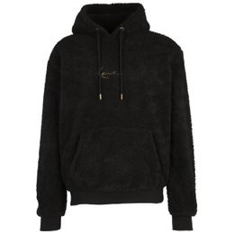 Karl Kani Herren Kapuzensweatshirt "Karl Kani SMALL SIGNATURE TEDDY HOODIE BLACK"schwarz, Gr. S, 100% Polyester, Sweatshirts