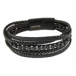 Adelia´s ADELIA ́S Damen Edelstahlarmband "Neuheit 2025 - Herren Armband aus Edelstahl mit Zuchtperle", 21, Edelstahlschwarz, Edelstahl, Armbänder