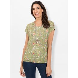 Inspirationen Damen Print-Shirt "Shirt", gr&uuml;n, Gr. 54, bedruckt, gemustert, mehrfarbig, 95% Viskose, 5% Elasthan, Shirts