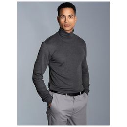 TRIGEMA Herren Rollkragenshirt "TRIGEMA Langarm Ski- und Sport-Rollkragenpullover", grau, Basic, Gr. XXXL, Feinripp, 100% Baumwolle (Bio-Baumwolle