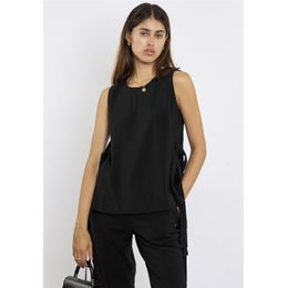 FRESHLIONS Damen Tr&auml;gertop "Liana", schwarz, Gr. M, unifarben, 85% Modal, 15% Polyester, Tops, mit tollen Binde-Elementen an der Seite