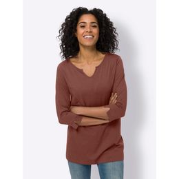 Classic Basics Damen Longshirt "Longshirt", rot, Gr. 44, unifarben, 100% Baumwolle, Shirts