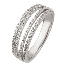 Jobo Damen Diamantring "Ring Wei&szlig;goldring", 54, SI = kleine Einschl&uuml;sse, Diamanten Wei&szlig;gold 585, silber, Diamanten, Wei&szlig;gold 585, Fingerringe, 585
