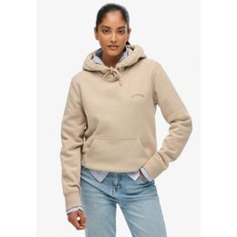 Superdry Damen Kapuzensweatshirt, beige, Gr. XS, unifarben, Sweatware, Obermaterial: 100% Baumwolle, Sweatshirts