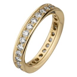Jobo Damen Diamantring "Memory Ring Goldring", 60, SI = kleine Einschl&uuml;sse, Diamanten Gelbgold 585gelbgold 585, Diamanten, Gelbgold 585, Fingerringe,