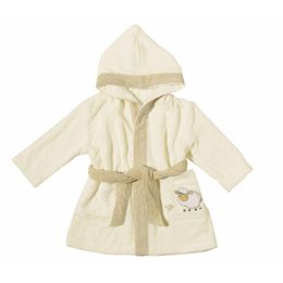 Kinderbademantel Egeria, L:53cm, beige, Walkfrottee, Hausm&auml;ntel, "Sheep", mit Kapuze und kleiner Stickerei, Organic Cotton