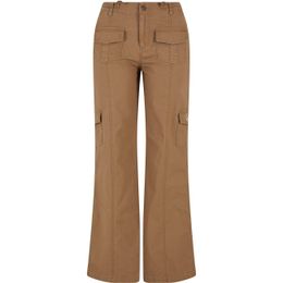Cargohose Karl Kani "Karl Kani Karl Kani Signature Straight Leg Cargo Pants", Damen, Gr. L, US-Gr&ouml;&szlig;en, schwarzsand, 100% Baumwolle, unifarben, loose fit, Hosen Cargohose