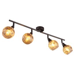 Globo Frosta Deckenleuchte Chrom, Schwarz, 4-flammig